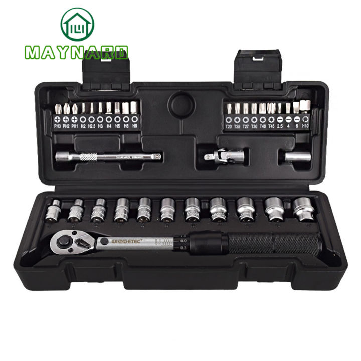 2-20Nm 1/4 Preset Torque Wrench Socket Bit Combination 35 in 1 ...