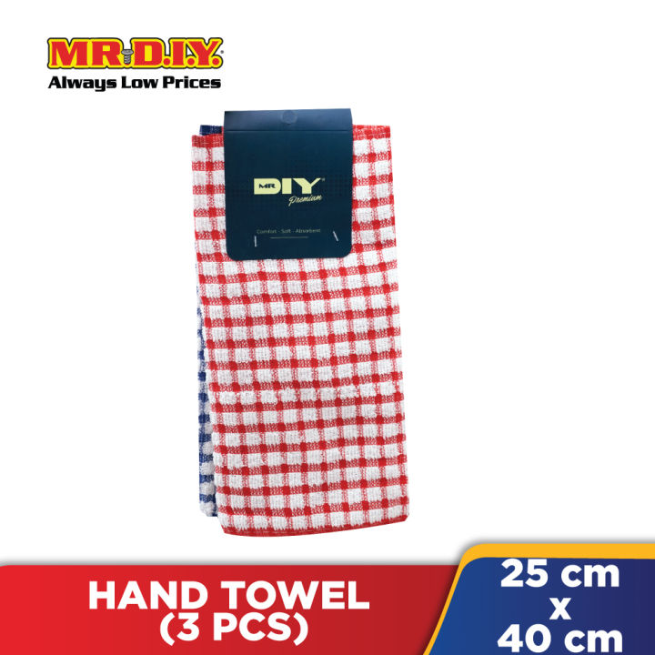 (MR.DIY) Hand Towel 3 pcs (25 x 40cm) | Lazada