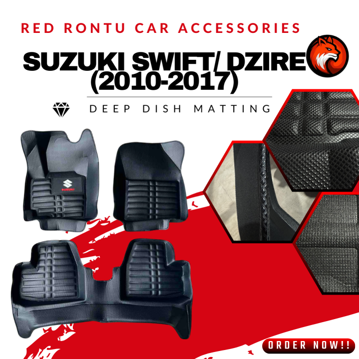 Car Accessories 5D Diamond Deep Dish Car Mat for Suzuki Swift 2010-2017 ...