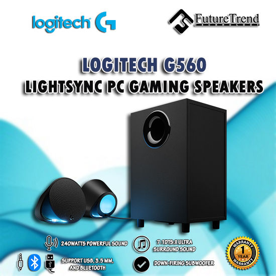Logitech G560 Light sync PC Gaming Speakers with Game-Driven Lighting ...
