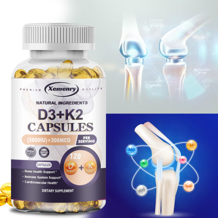 Bitamina D3 K2 Capsules Supplement sa Kalusugan ng Bone at ...