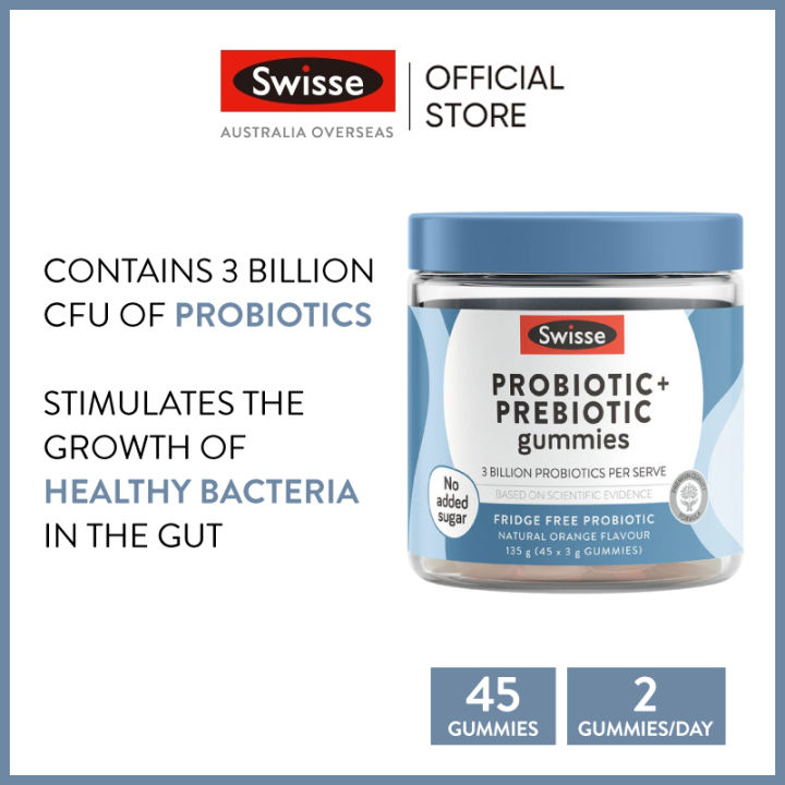 Swisse Probiotic & Prebiotic Gummies 45 Gummies (Pastilles) (EXP:08 ...