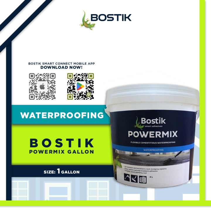BOSTIK Powermix Cementitious Fiber Reinforced Waterproofing 4L, White ...
