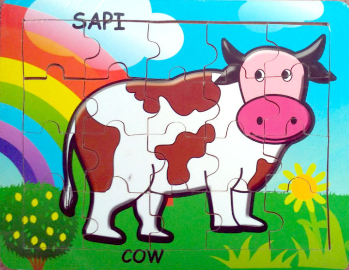 Puzzle Kayu Gambar Sapi | Lazada Indonesia