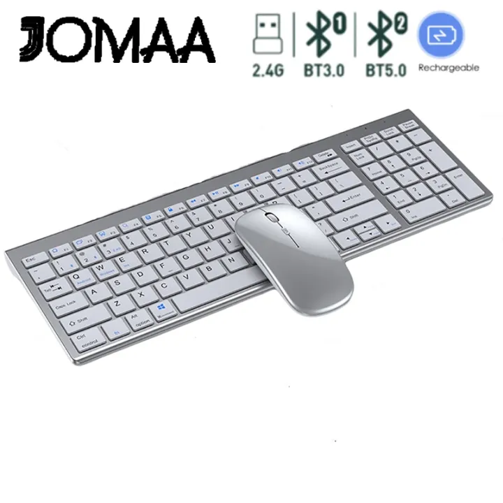 Jomaa 2 4g Wireless Bluetooth Keyboard Mouse Set Three Mode Wireless Keyboard And Mouse Combo