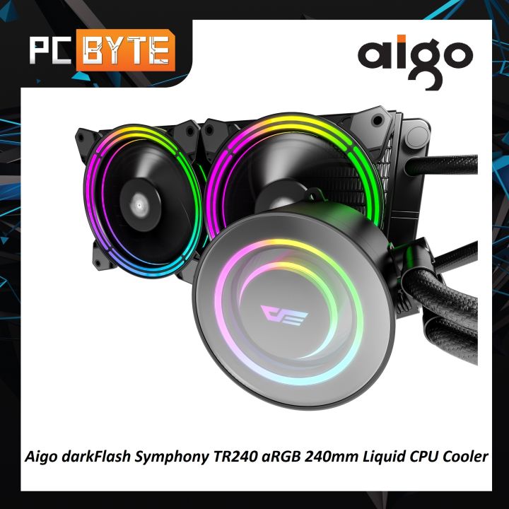 Aigo darkFlash Symphony TR240 aRGB All In One 240mm Liquid CPU Cooler ...