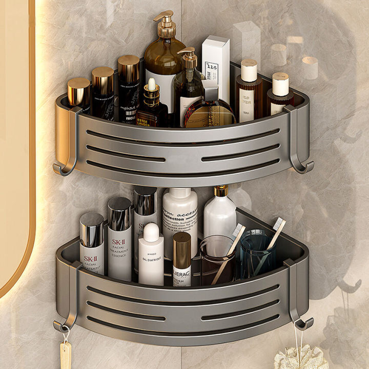 Space Aluminum Bathroom Rack Bathroom Corner Rack Shampoo Shower Dew ...