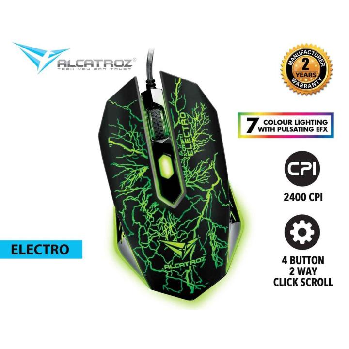 Alcatroz X-Craft Classic Gaming Mouse (2400 CPI) 4 Button Free Mouse ...