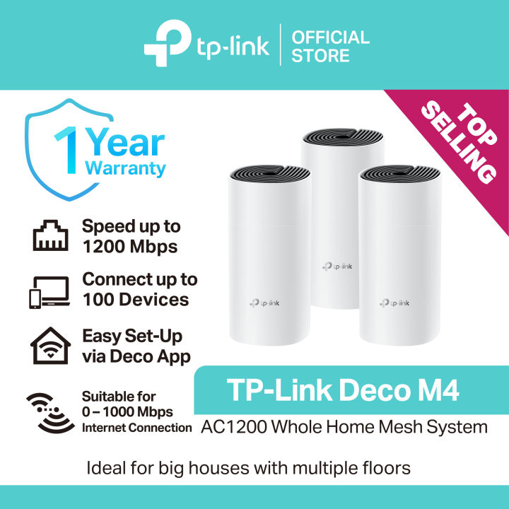 TP-Link Deco M4 AC1200 Whole Home Mesh Wi-Fi System | Gigabit Mesh ...