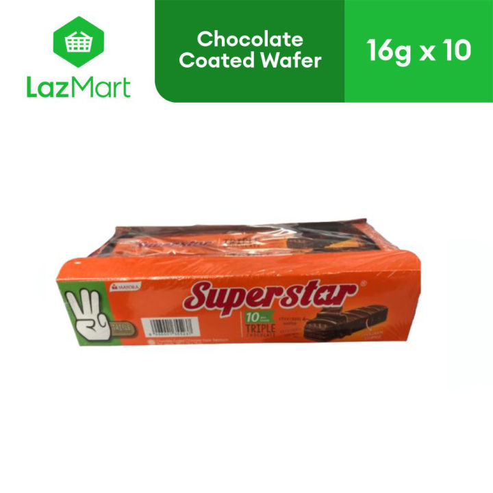 Superstar Chocolate Coated Wafer 16g x 10pcs | Lazada PH