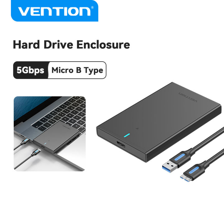 Vention 2.5" Hard Drive Enclosure USB 3.0 to SATA III for 2.5 Inch SSD ...