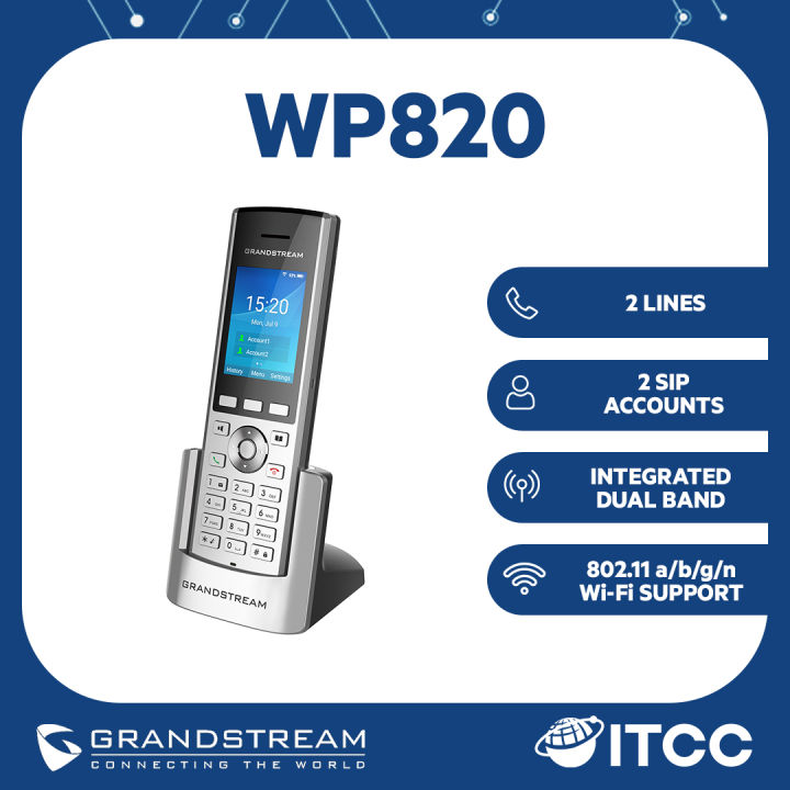Grandstream WP820 IP Phone ( 2 lines, 2 SIP account, integrated dual ...