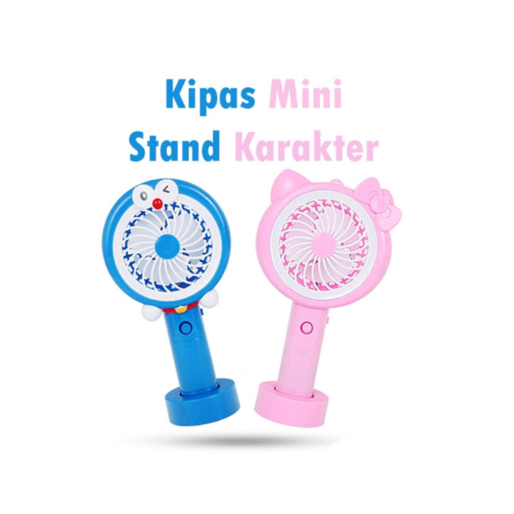 Kipas Angin Tangan Stand Portable Karakter LED - Standing Mini Fan ...