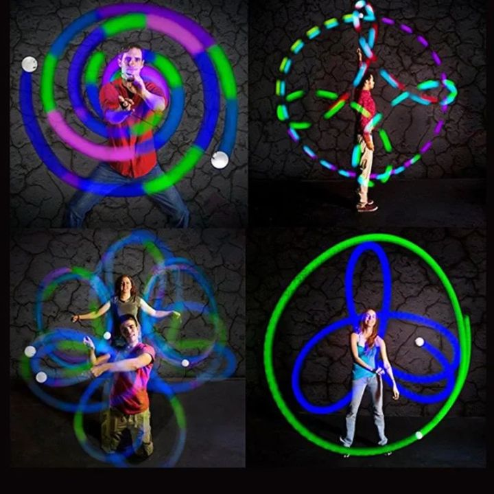 LED POI Ball Glowing Belly Dance Level Hand Thrown Balls Yoga Motion ...