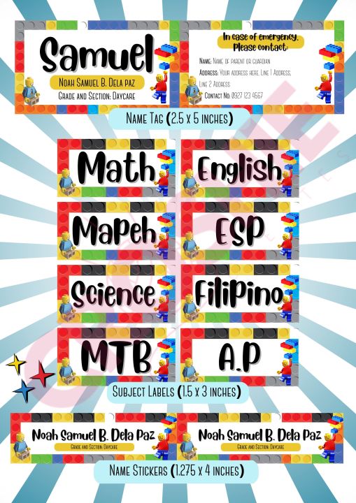 Name Tag, Subject Label and Name Stickers Bundle / Individual | Lazada PH