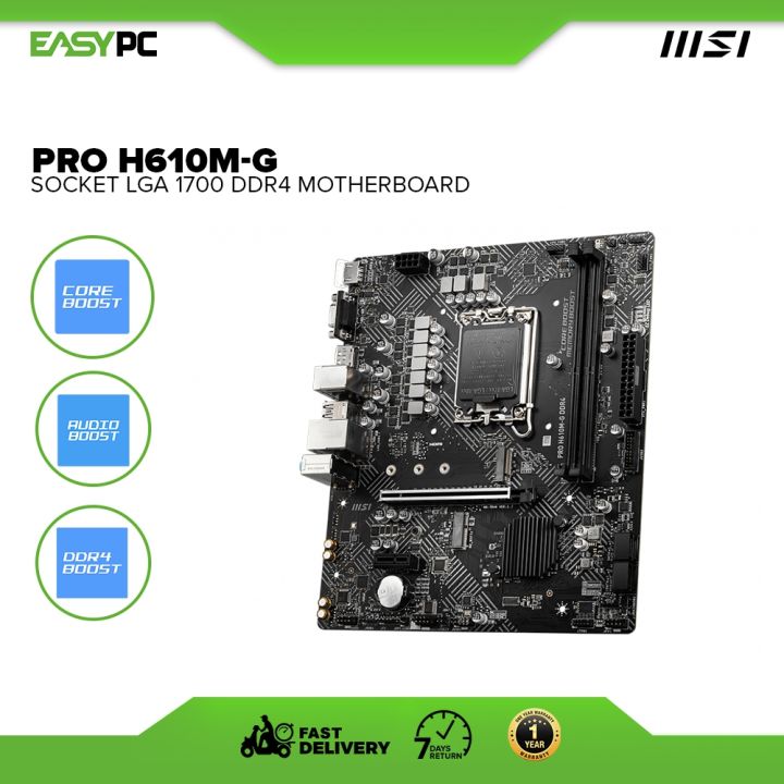 EasyPC | Msi PRO H610M-G / H610M-G WIFI Socket LGA 1700 Ddr4 Motherboard For Desktop PC | Lazada PH