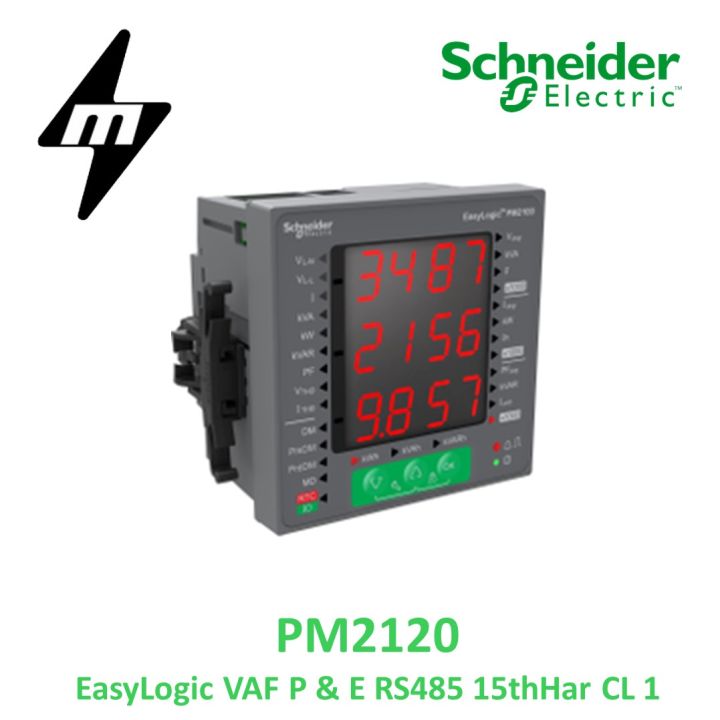 Schneider Electric PM2120 Easy Logic, Power & Energy meter, up to the 15th harmonic, LED display ...