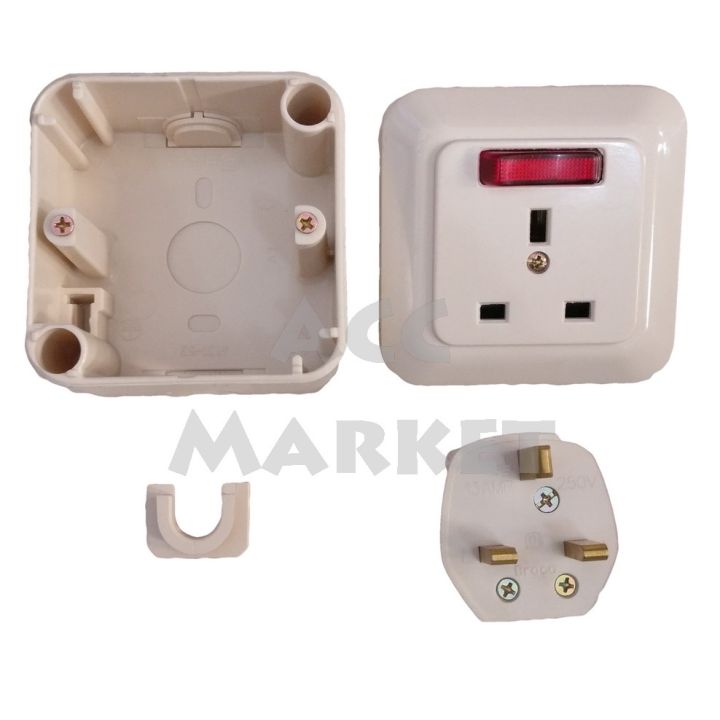 Broco IB Stop Kontak Tembok AC Kaki Gepeng 3 Rumah Colokan Saklar ...