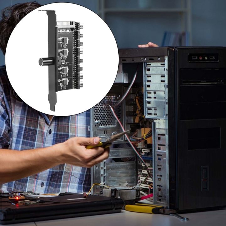 Pc 8 Channels Fan Hub Cooling Fan Speed Controller for CPU Case HDD VGA ...