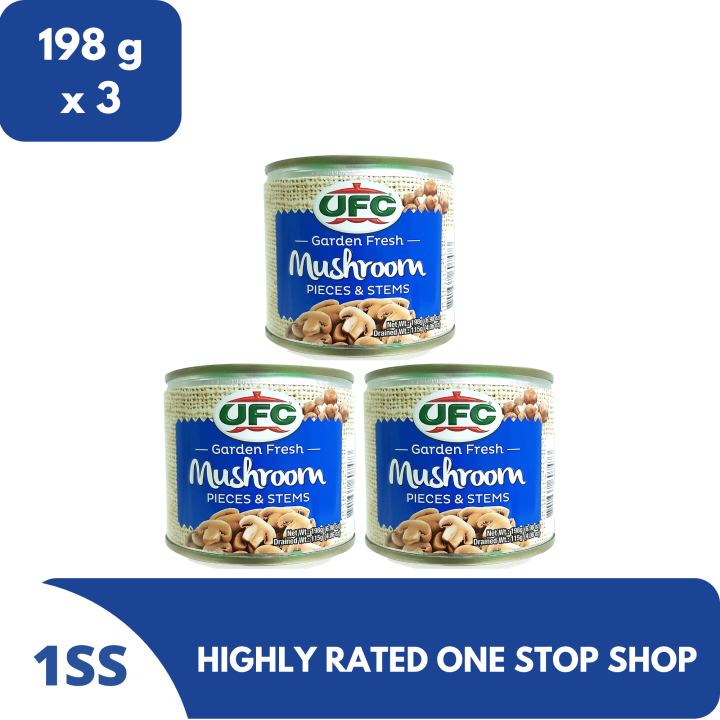 UFC Garden Fresh Mushroom Pieces & Stem, 198g, Set of 3 | Lazada PH