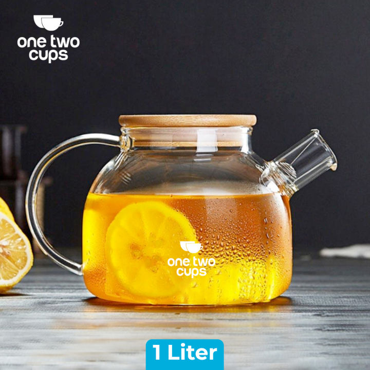One Two Cups Teko Pitcher Teh Chinese Teapot Maker Glass 1L Packing ...