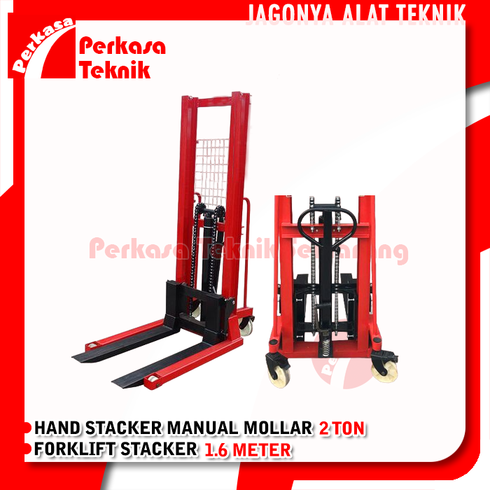 MOLLAR Hand Stacker Manual 2 Ton 1.6 Meter Forklift Staker Tangan ...