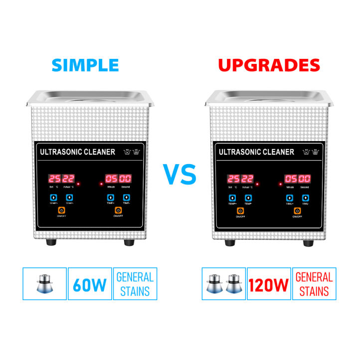 Ultrasonic Cleaner Bath 2L 120W With Digital Display Heating Degas ...