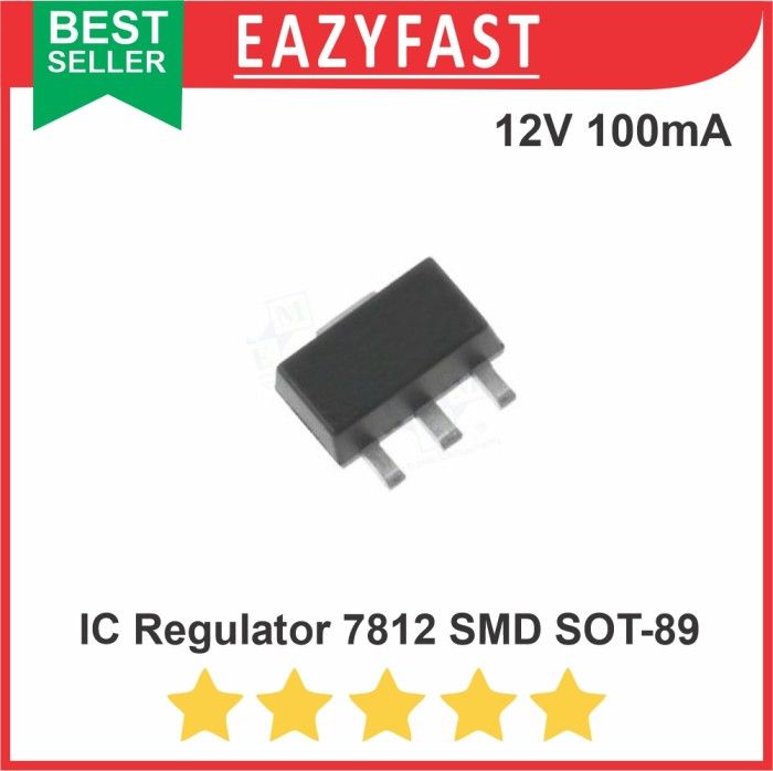 IC Regulator L 7812 CV 12 V Volt 12V 100mA 0.1A 78L12 78M12 SMD SOT-89 | Lazada Indonesia