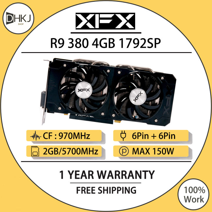 USED XFX R9 380 4GB Graphics Card AMD Radeon R9 380 4GB Video Screen ...