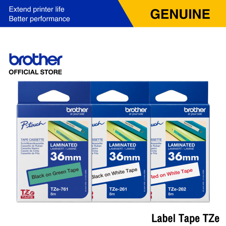 Brother Label Tape TZE เทปพิมพ์อักษร เคลือบพลาสติก เคลือบลามิเนต ขนาด ...