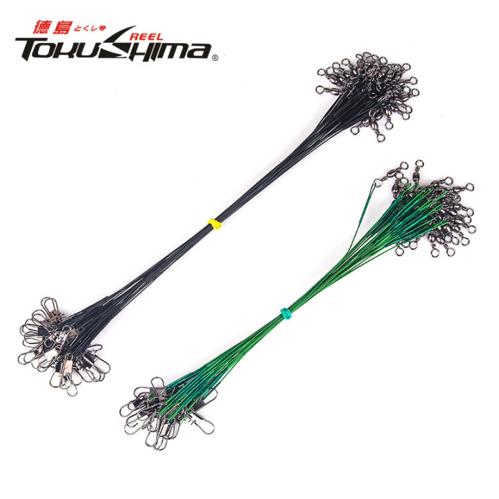 20Pcs 15/20/25/30cm Anti-bite Fly Leash Fishing Lead Line Rope Wire ...