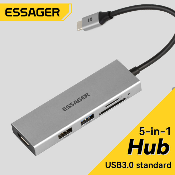 Essager 5 Trong 1 Usb C Hub Loại Usb C Để Hdmi Tương Thích Máy Tính