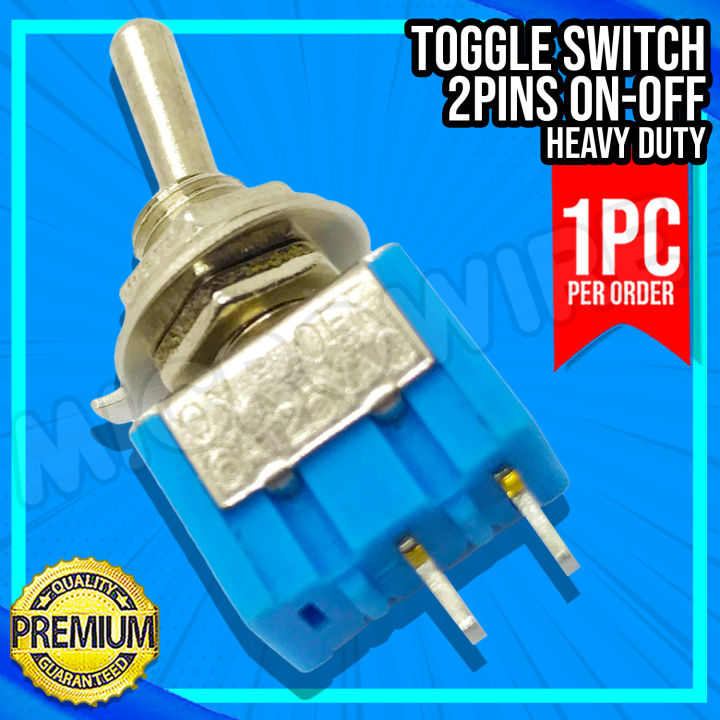 2 Pin Two Position Mini Miniature Toggle Switch SPST Touch ON/Off 6A ...