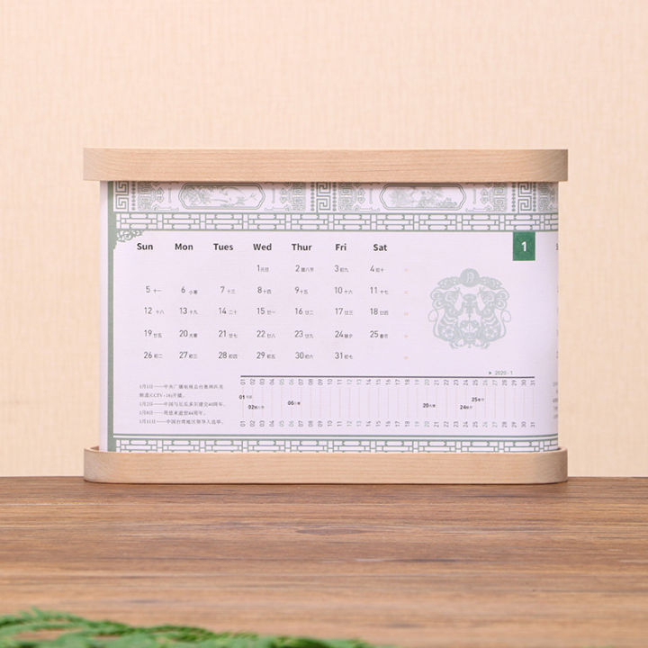 desk calendar Wooden Hot calendar Rotating desk calendar Monthly ...