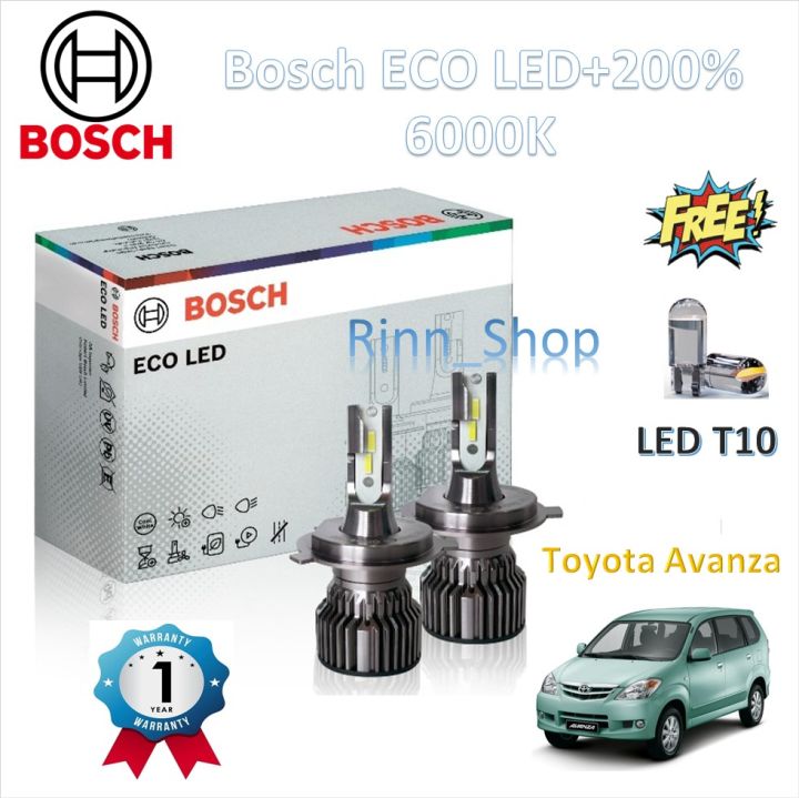 Bosch หลอดไฟหน้า รถยนต์ ECO LED+200% 6500K Toyota Avanza อแวนซ่า สว่าง ...