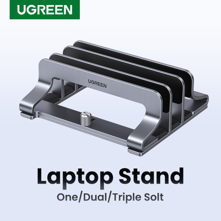 UGREEN Laptop Stand Adjustable Dual Triple Solts Vertical Full Aluminum ...