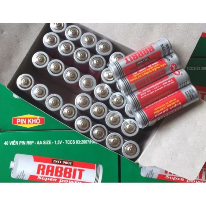 1 hộp 40 viên pin con thỏ, pin tiểu AA, pin khiển AAA | Lazada.vn