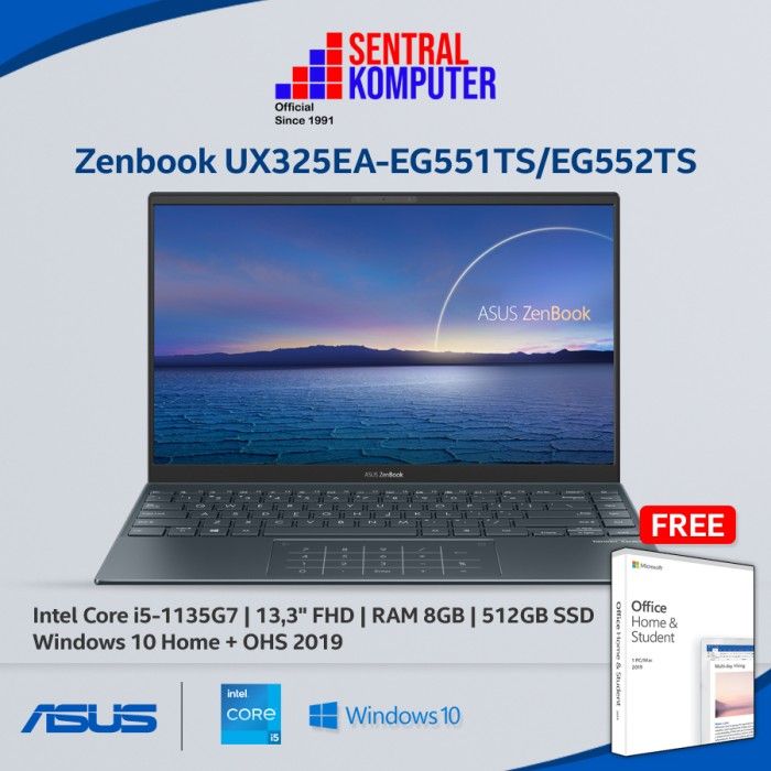 Asus Zenbook UX325EA - i5-1135G7|8GB|512GB SSD|Win10+OHS19 | Lazada ...