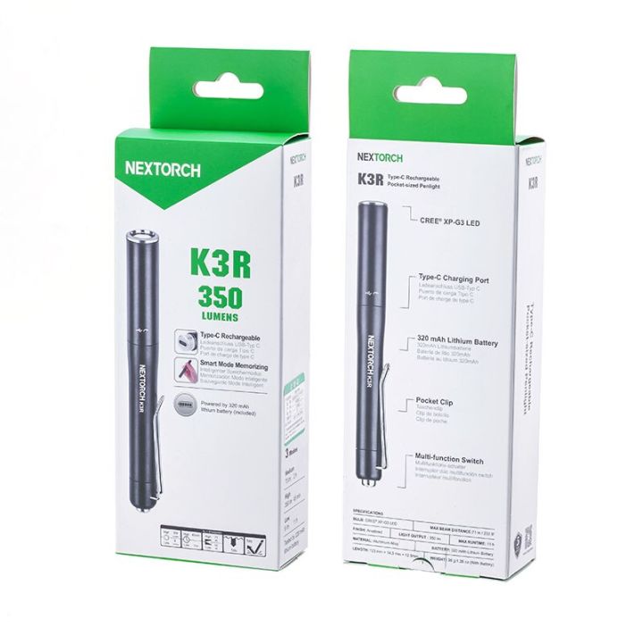 Nextorch K3R Type-C Rechargeable EDC Penlight / Flashlight, High ...