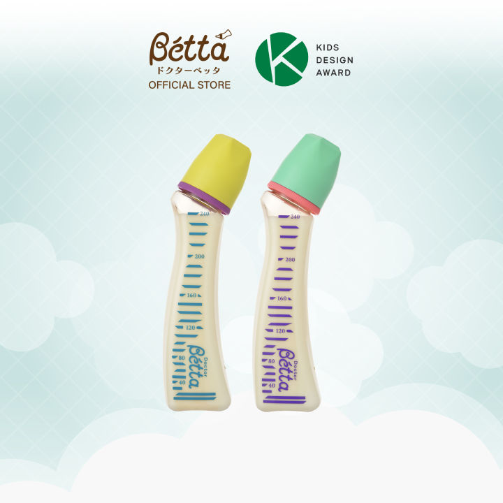Dr.Betta Baby Bottle Jewel S1 - 4 Colors 240ml (PPSU) ขวดนมคอมาตรฐาน บรรจุมาพร้อมกับจุกนมเสมือน ...
