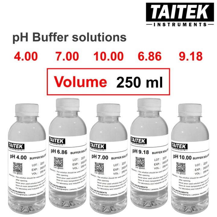 TAITEK pH Buffer Solution 4.00 6.86 7.00 9.18 10.00 Calibration Solutions for pH Meters (250 mL ...