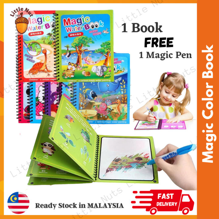 💝1 Book FREE 1 Magic Pen💝 Magic Color Book Children stationery Creative ...