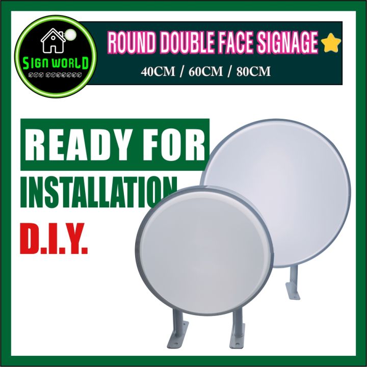 LED Light Circular Double Sided Signage / Round Sign DIY Outdoor Decor ...