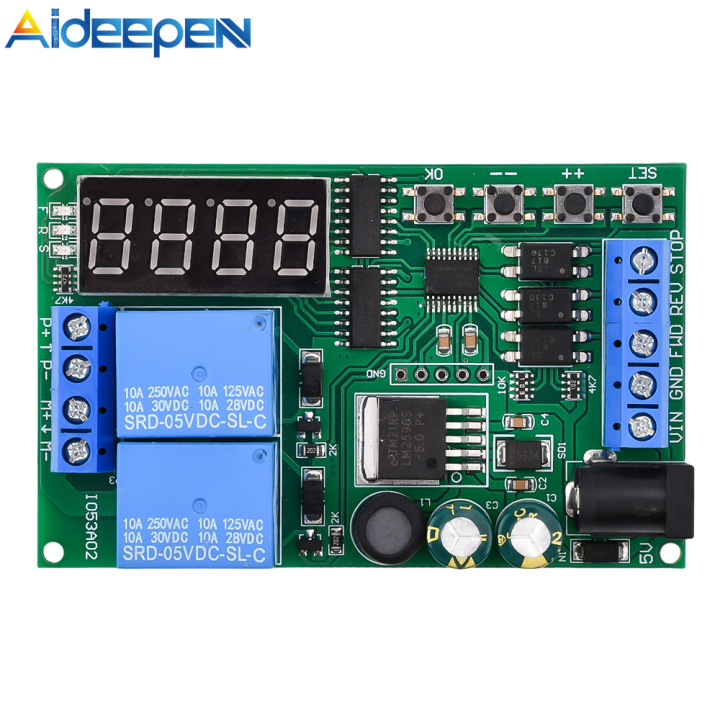 5V 24V Motor Forward/Reverse Controller Timing Delay Time Cycles Relay Motor Controller Board ...