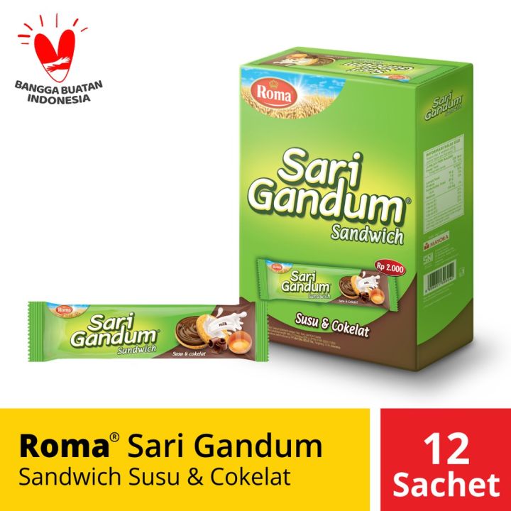 Roma Sari Gandum Sandwich Coklat dan Susu 39gr 1 box | Lazada Indonesia