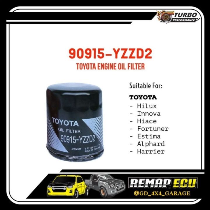 TOYOTA 90915-YZZD2 OIL FILTER - HILUX/ INNOVA/ HIACE/ FORTUNER/ ESTIMA ...