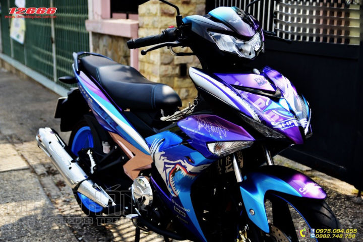 Tem trùm ex 150 cá mập xanh tím, tem exciter 150, team trùm exciter 150 ...