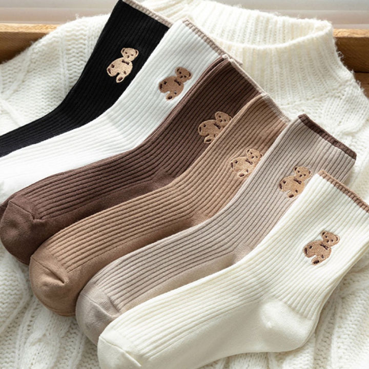 【HOMP】 Cartoon Cute Socks Animal Print Bear Calzini Sport Fashion ...