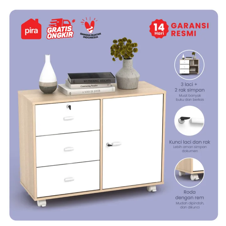 PIRA METROPOLIS OX - ARUNA PD80 Lemari Arsip / Kabinet / Meja Samping ...