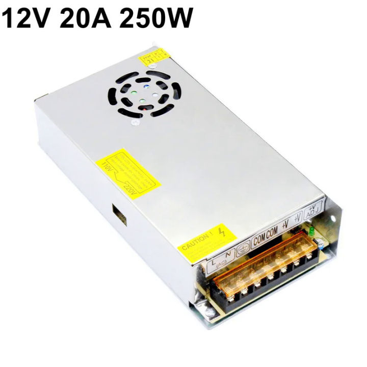 12V 20A 250W Regulated Switching Power Supply 110v 220v AC DC Transformer For Security ...